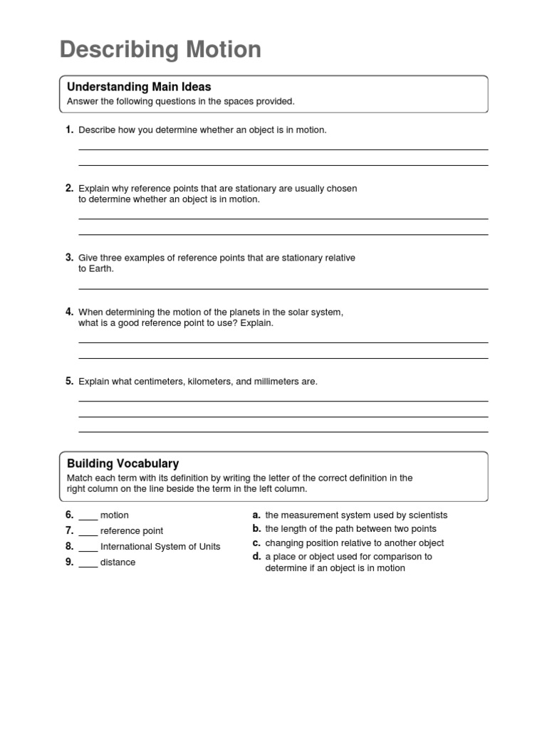 Review Chapter 1 Physics Motion | PDF | Speed | Acceleration