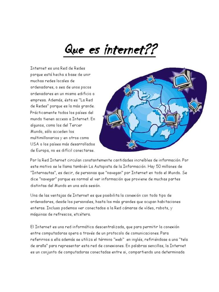 Que Es Internet | PDF | Internet | Red de computadoras