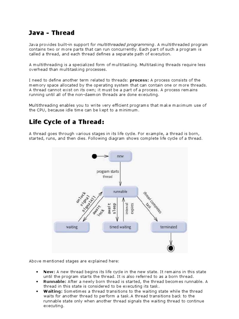Java Multithreading | PDF | Method (Computer Programming) | Process (Computing)