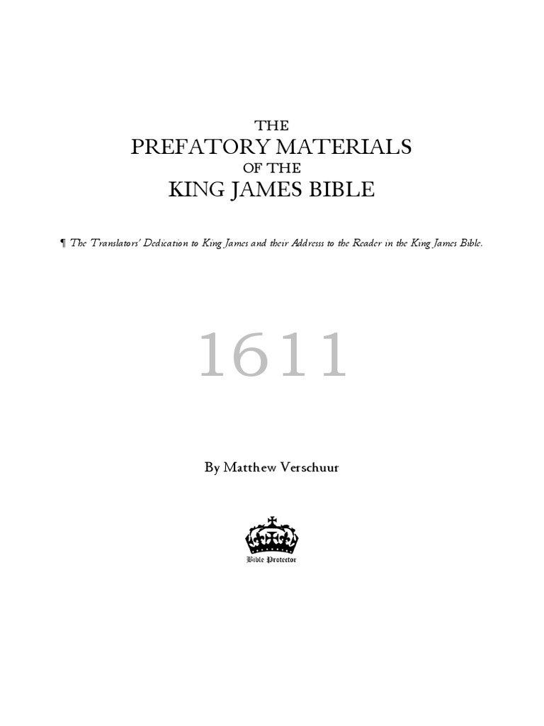Prefatory Materials | PDF | King James Version | Bible