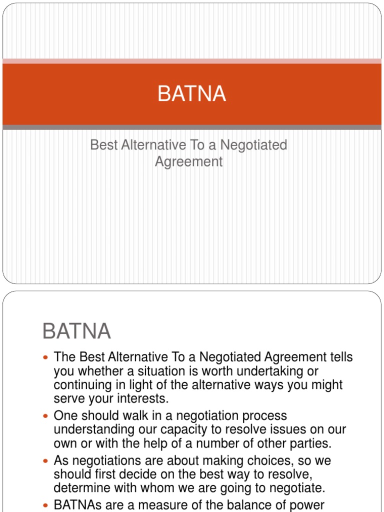 batna | Negotiation | Epistemology