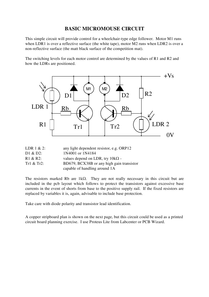 Basic Micromouse Circuit | PDF