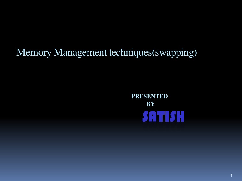 Memory Management: Swapping Techniques | PDF