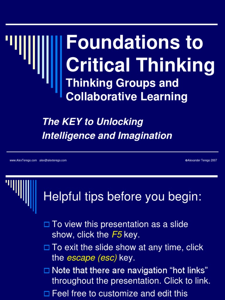 Foundations To Critical Thinking: Thinking Groups and Collaborative Learning | PDF | Critical ...
