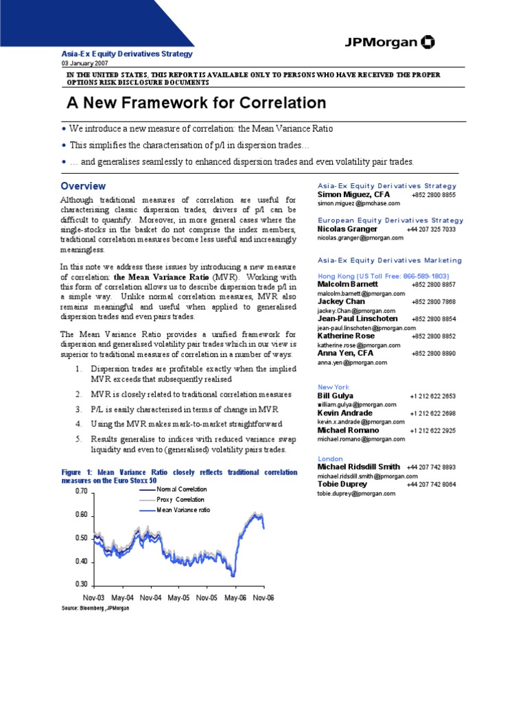 A New Framework For Correlation | PDF | Volatility (Finance) | Stock ...