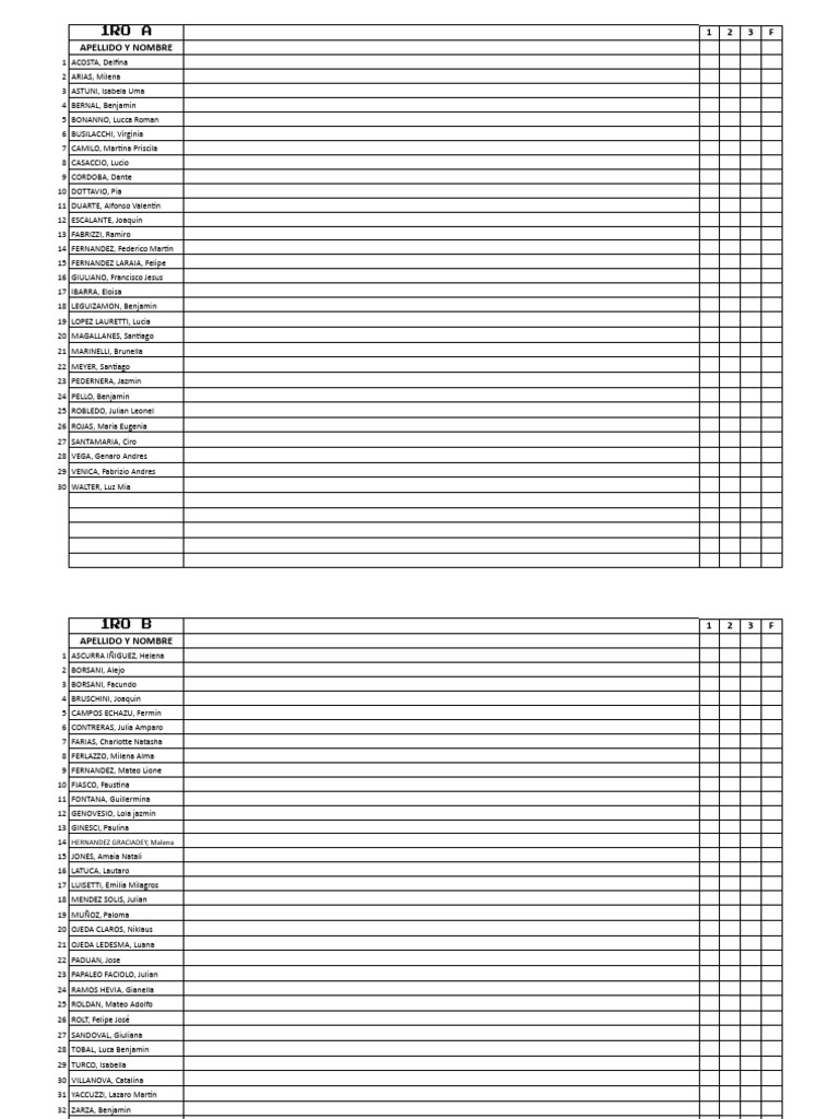 LISTAS 2026 para imprimir | PDF