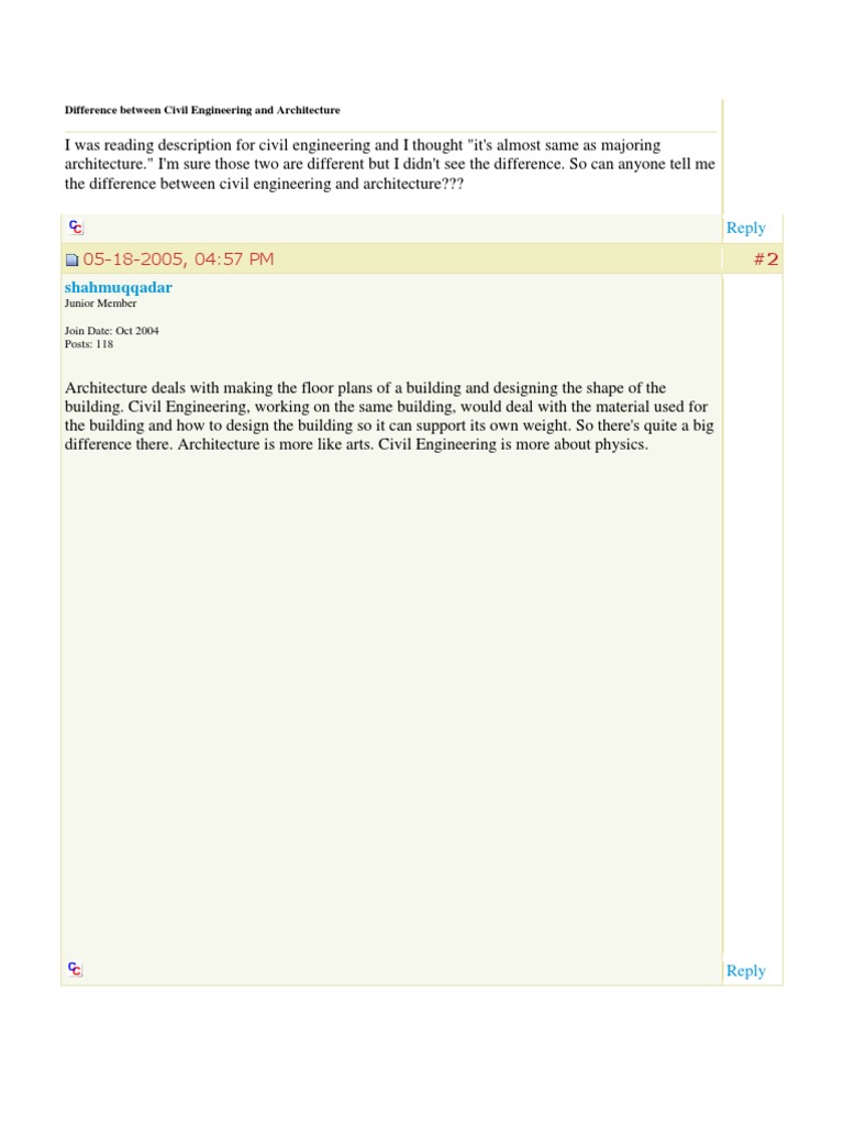 Difference Between Civil Engineering and Architecture | PDF ...