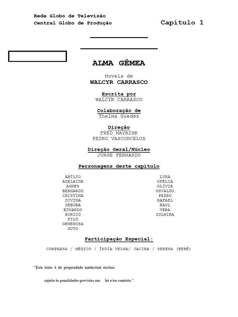 Alma Gêmea - Capítulo 1 | PDF | Rafael | Alma