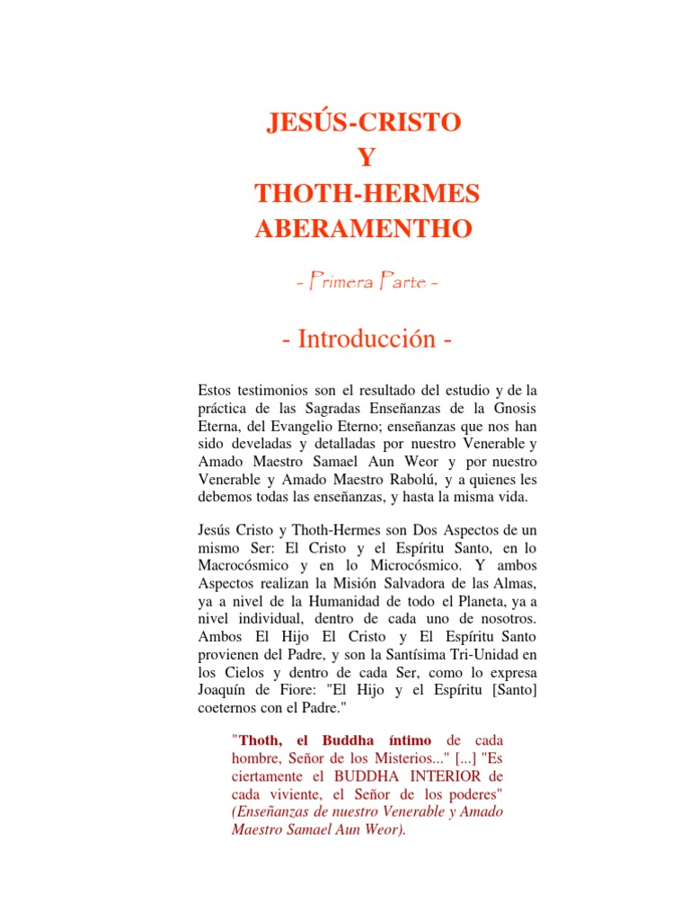 Jesús Aberamentho y Thoth-Hermes | PDF | Cristo (título) | espíritu Santo