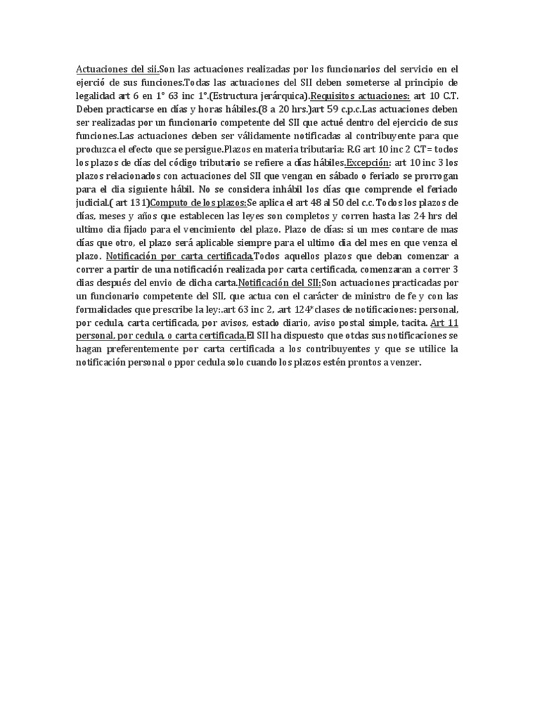 Actuaciones Del Sii | PDF