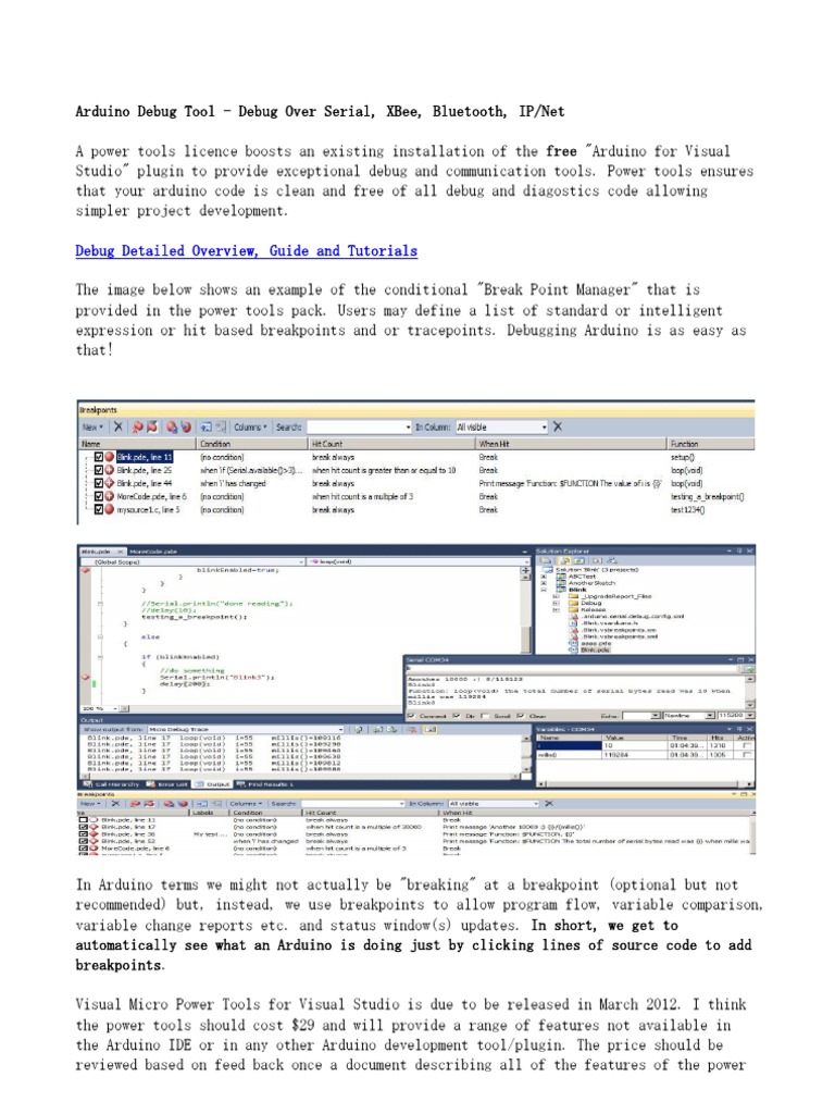 Arduino Debug Tool | PDF | Microsoft Visual Studio | Debugging