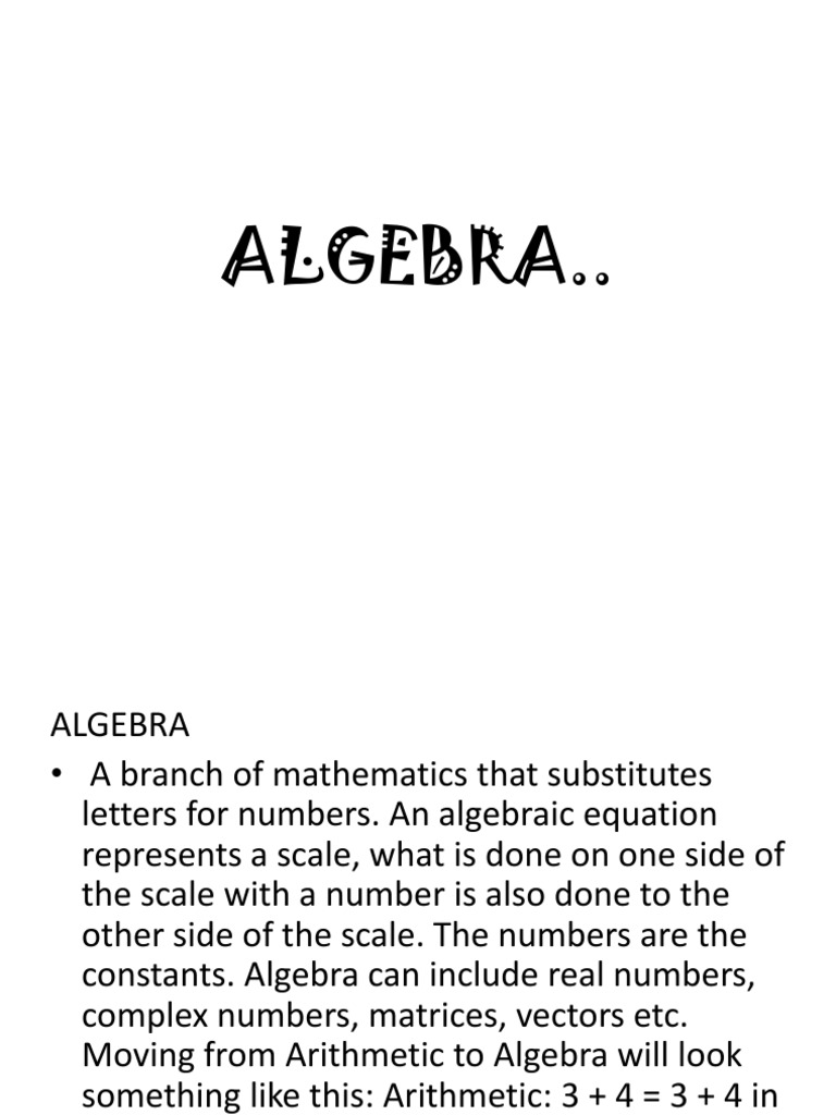 ALGEBRA Powerpoint | PDF | Quadratic Equation | Equations