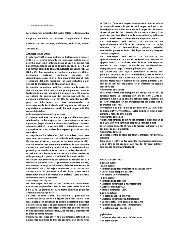 Anticuerpos Anti ENA | PDF | Anticuerpo | Hepatitis