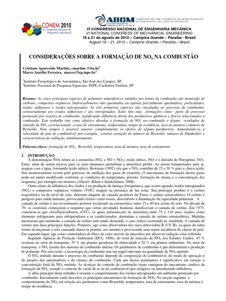 Formação de NOx | PDF