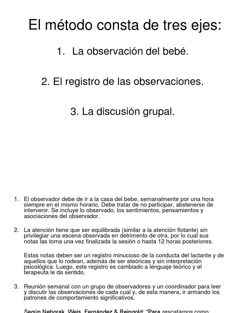 El Método Consta de Esther Bick | PDF