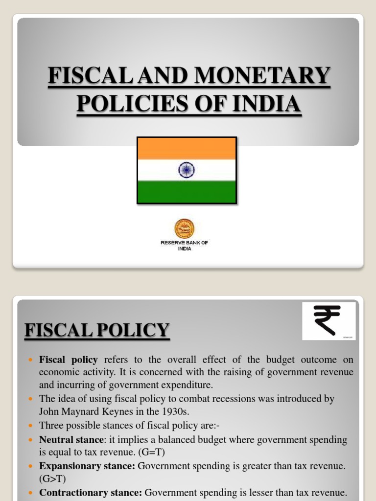 Fiscal and Monetary Policies of India | PDF | Fiscal Policy | Monetary ...