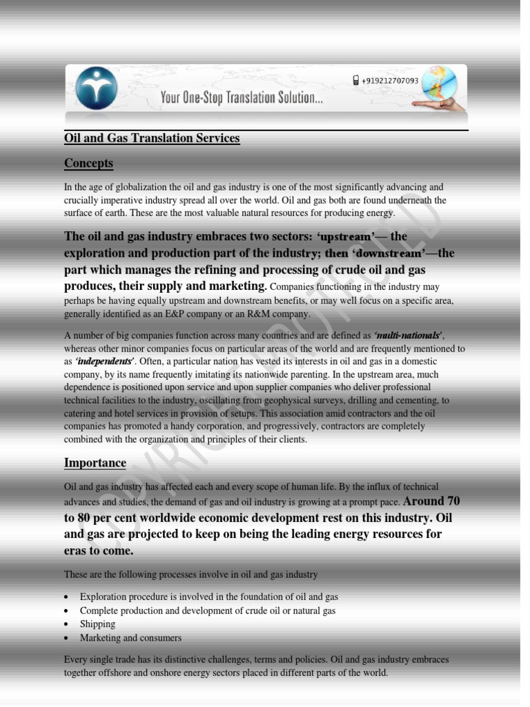 Oil & Gas Translation Solutions | PDF | Petroleum Industry | Petroleum