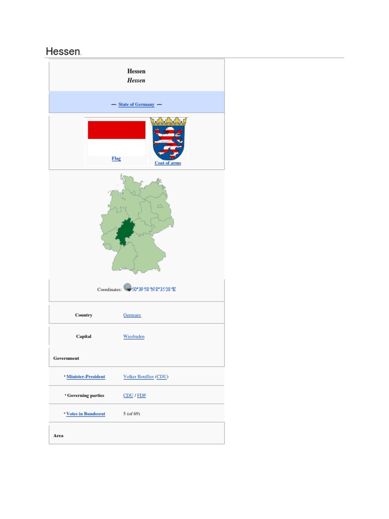 Hesse: German State Overview | PDF
