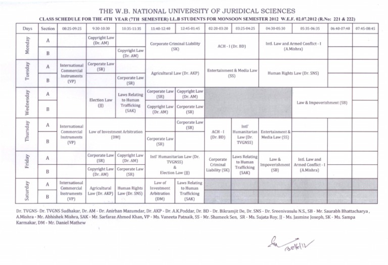 4th Yr. Class Schedule | PDF | Politics