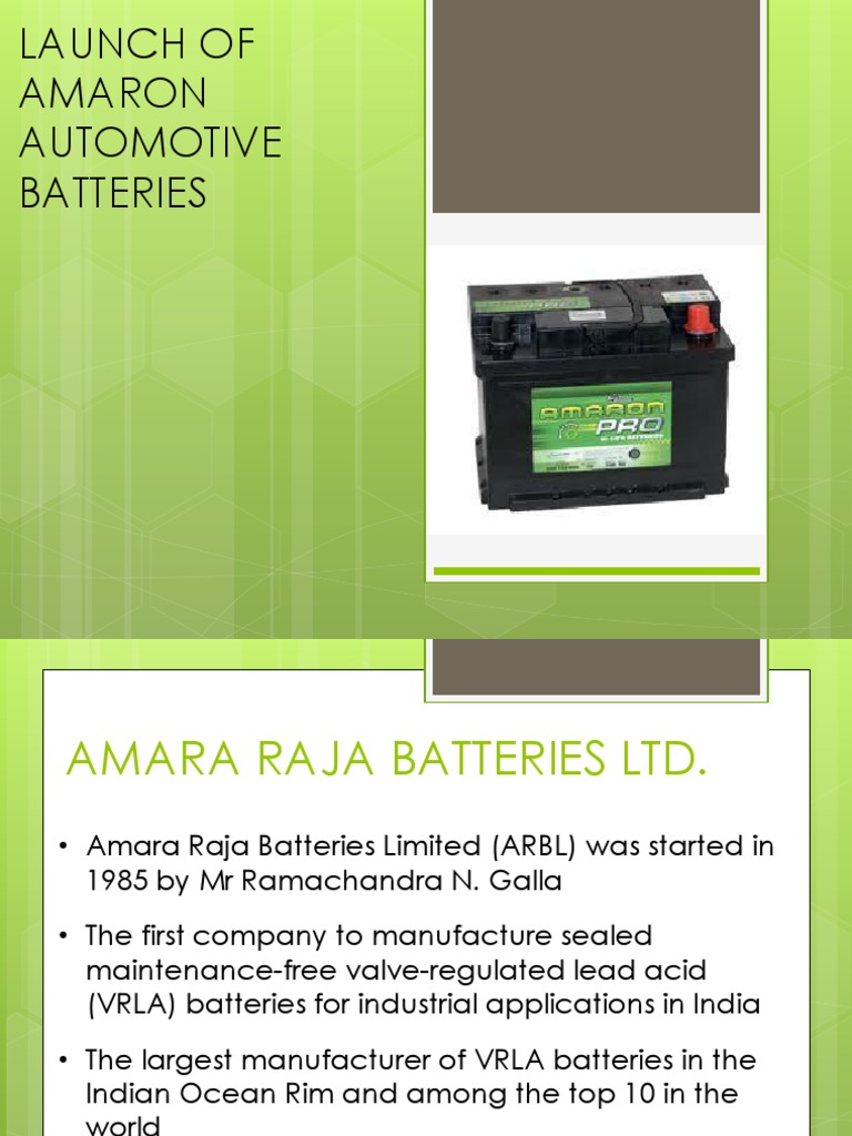 Launch of Amaron Automotive Batteries | PDF | Battery (Electricity ...