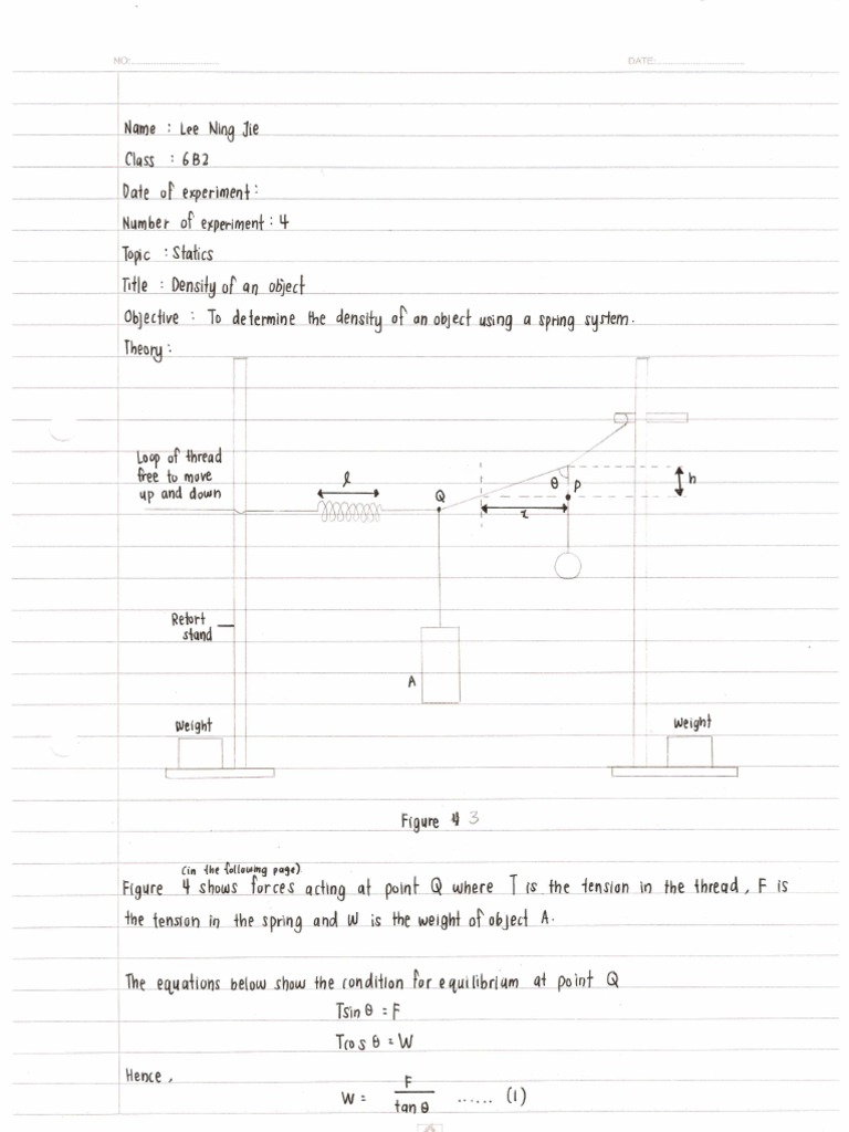 STPM Physics Practical Experiment 4 2012 Semester 1 | PDF