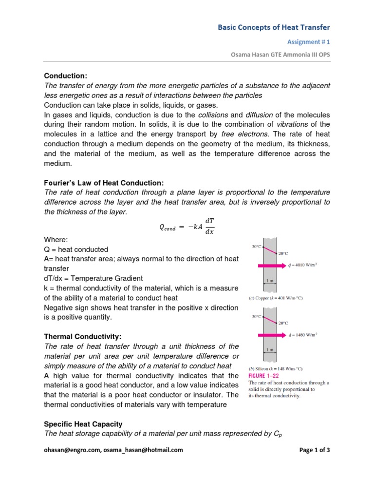 Fundamentals of Heat Transfer Concepts | PDF | Heat Transfer | Thermal ...