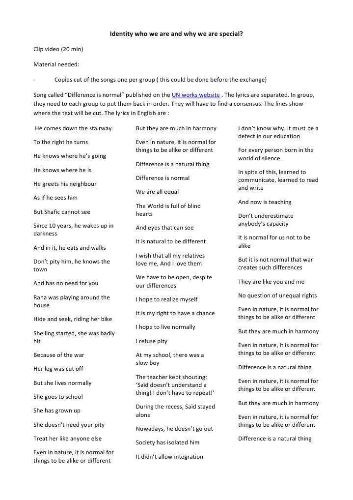 Understanding Diversity Through Song | PDF
