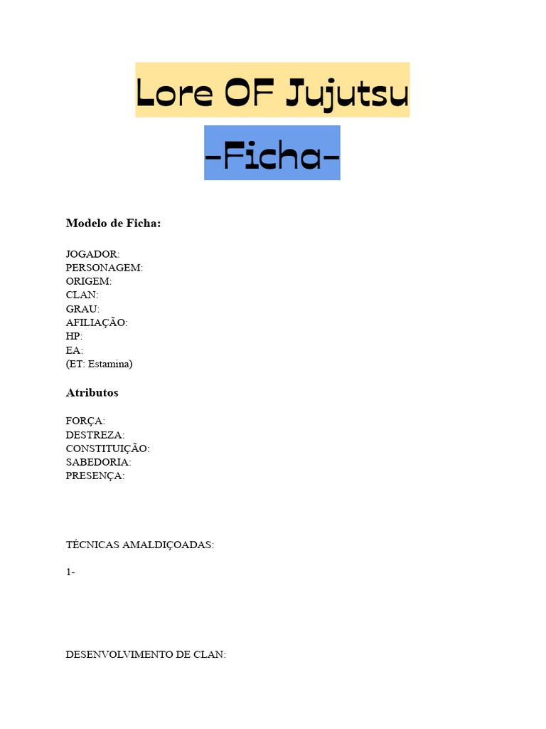 Lore of Jujutsu | PDF