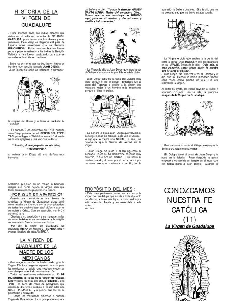 Historia de la Virgen de Guadalupe para Niños | PDF