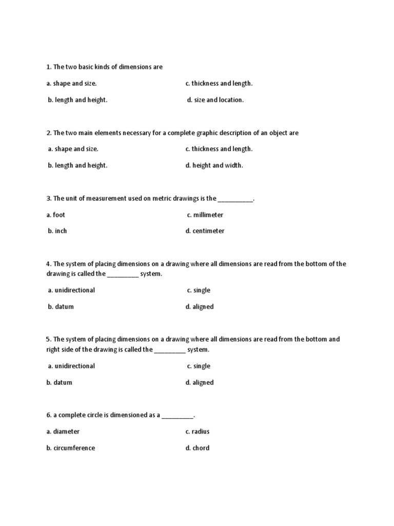 Soalan Objectif Basic Technical Drawing | PDF | Perspective (Graphical ...