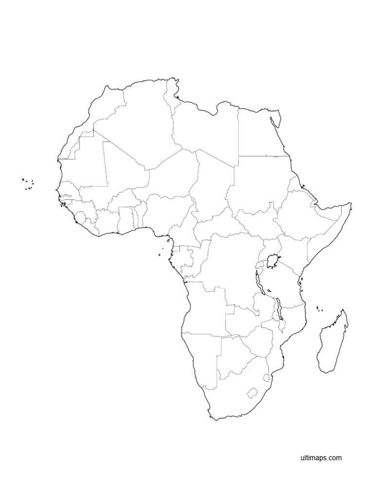 Ultimaps Blank Map of Africa Letter | PDF