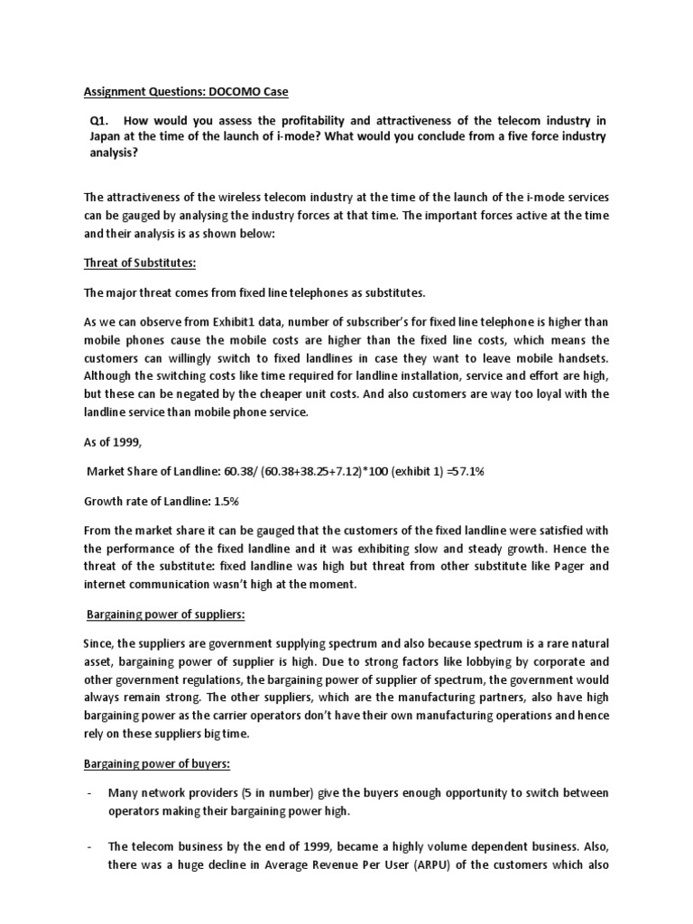 DOCOMO Assignment Questions-1 | PDF | Mobile Phones | Telecommunications