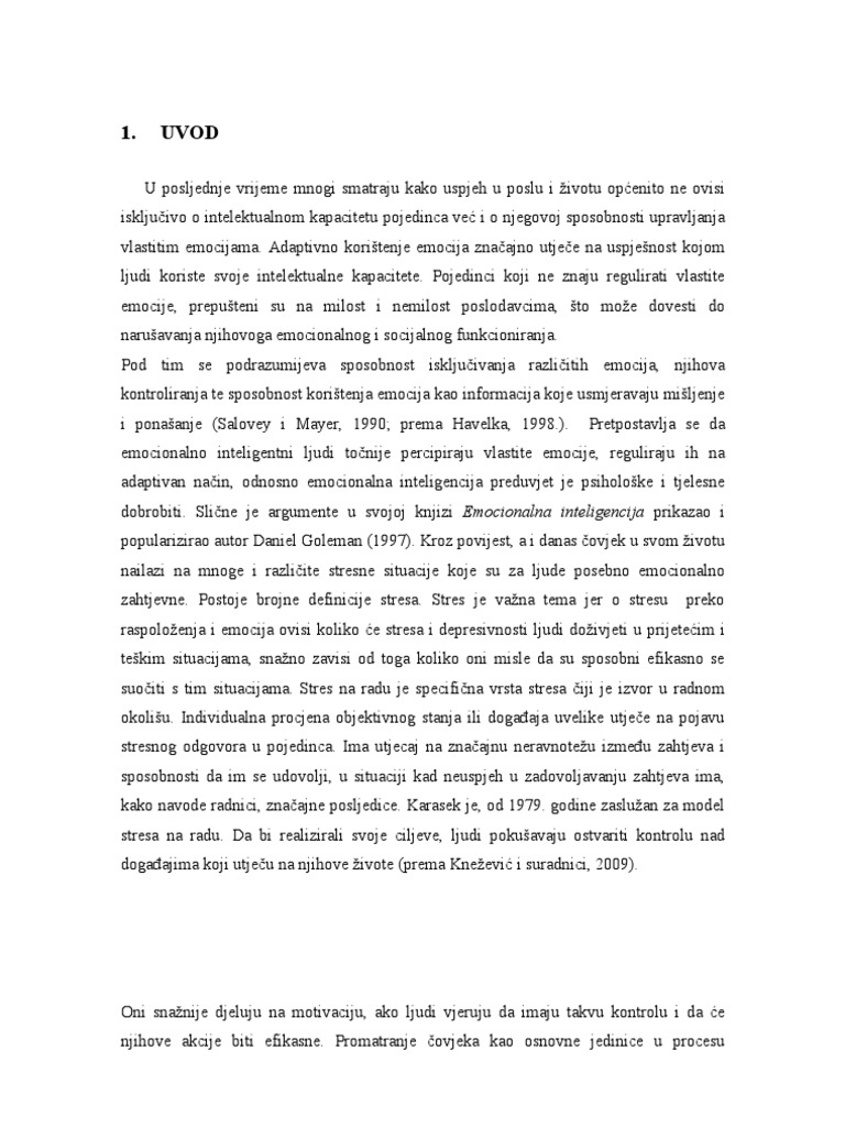 Zadovoljstvo Poslom I Samoefikasnost Med. Sestara Na Razlicitim ...