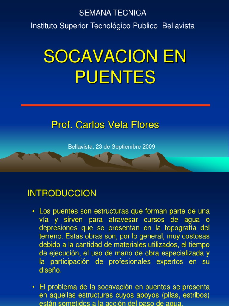 Socavación en Puentes: Tipos y Efectos | PDF | Río | Puente