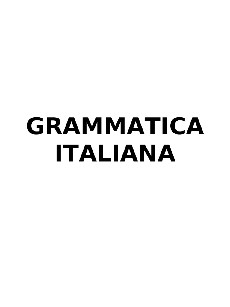 Grammatica Italiana 4 0 | PDF