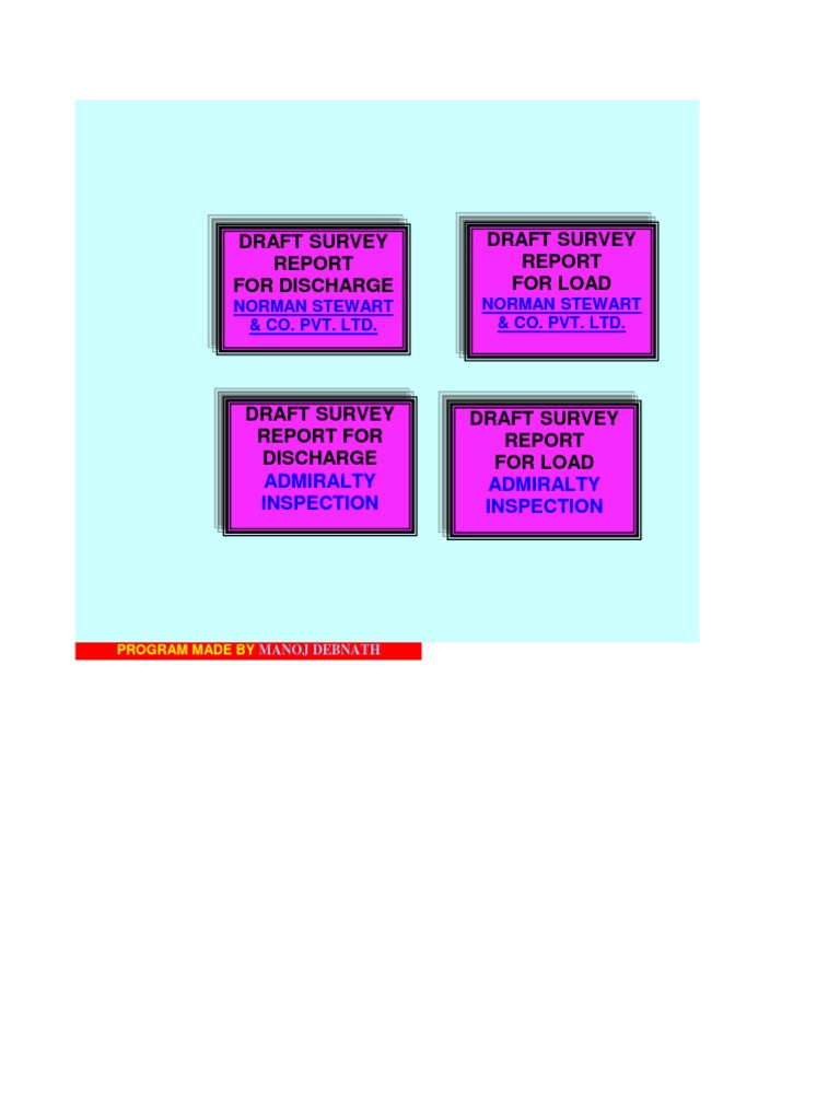 Draft Survey Report Dummy | PDF | Ships | Water Transport