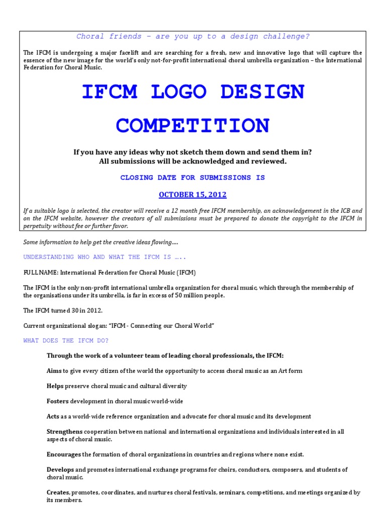 IFCM Logo Challenge | PDF | Choir | Communication