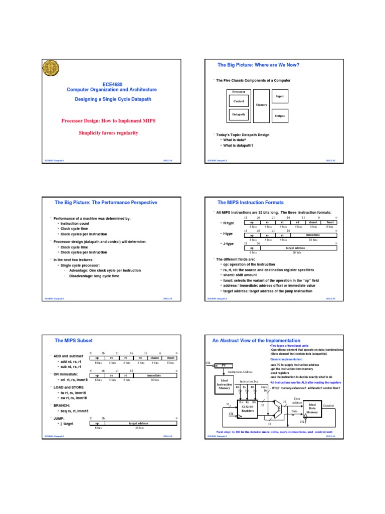 Processor Design: How To Implement MIPS Simplicity Favors Regularity | PDF | Instruction Set ...