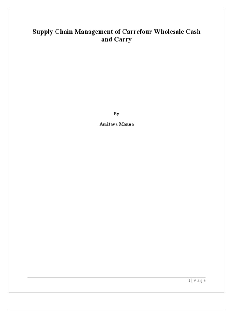 Carrefour Project Report | PDF | Retail | Supply Chain Management