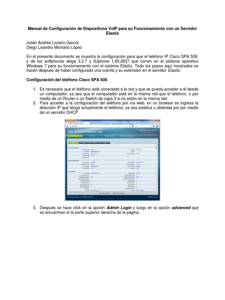 Manual de Configuracion Dispositivos VoIP | PDF | Contraseña | Dirección IP