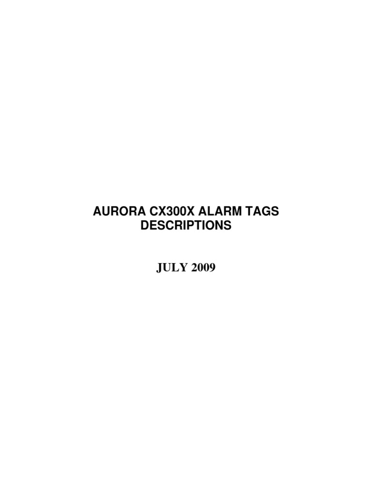 CX300X Alarm Tags Overview | PDF | Digital Signal | Power Supply