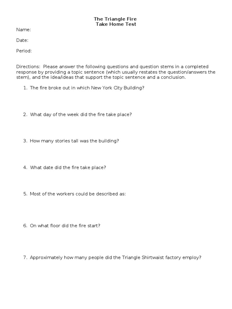 The Triangle Fire Final Assessment | PDF