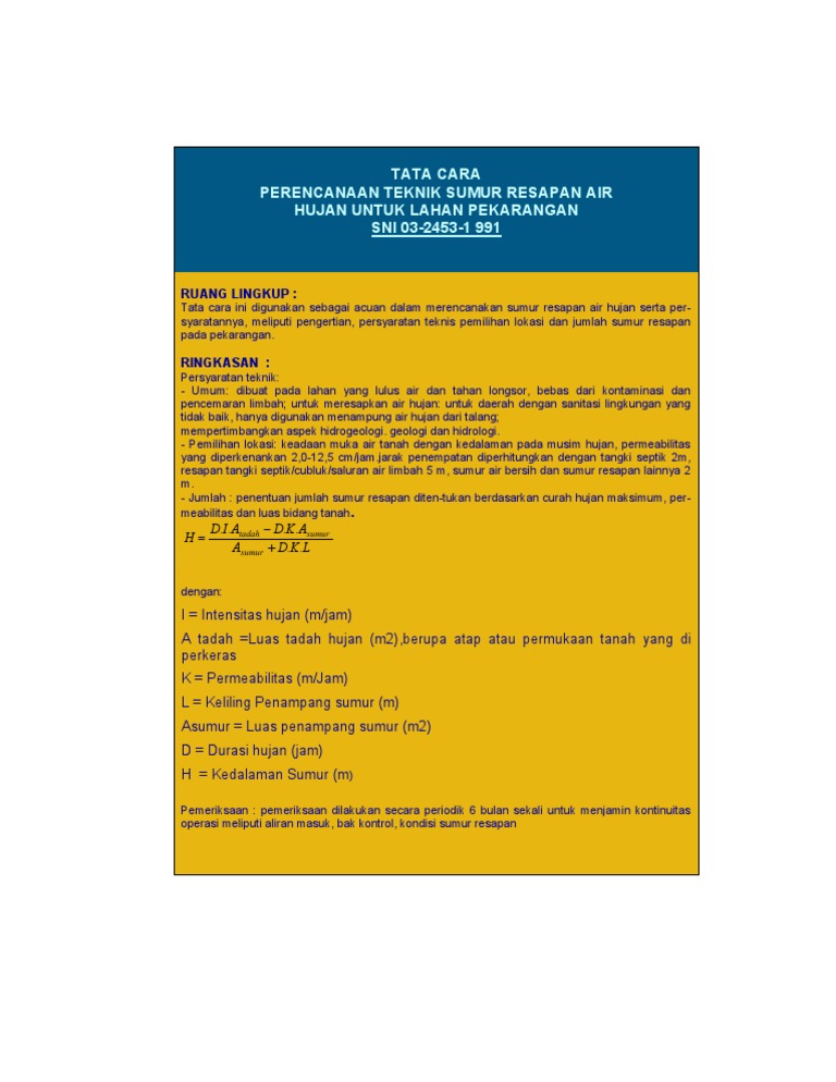 Sni 03-2453-1991 | PDF