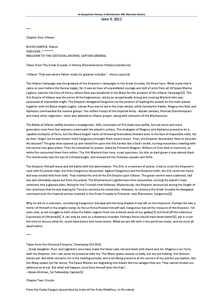 Sanguinian Heresy: Ullanor Campaign Insights | PDF | Armed Conflict ...