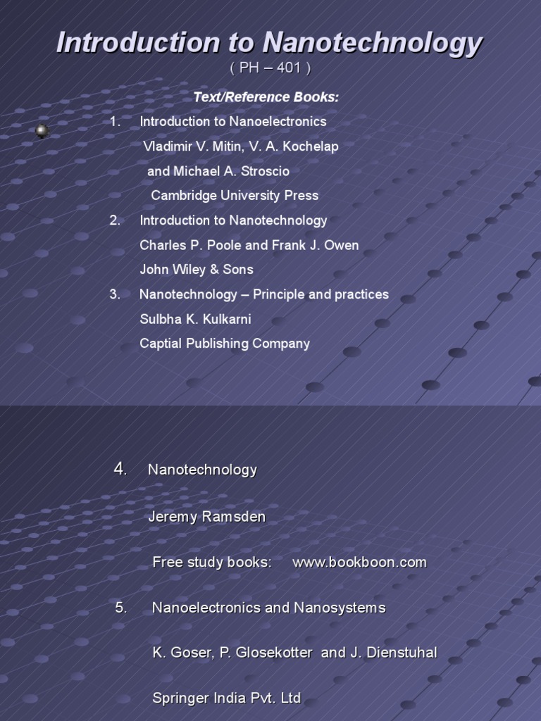 Lecture 1 3 Introduction | PDF | Nanotechnology | Semiconductors
