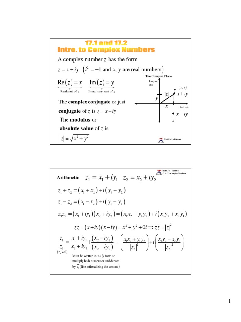 Complex Numbers | PDF | Complex Number | Trigonometric Functions