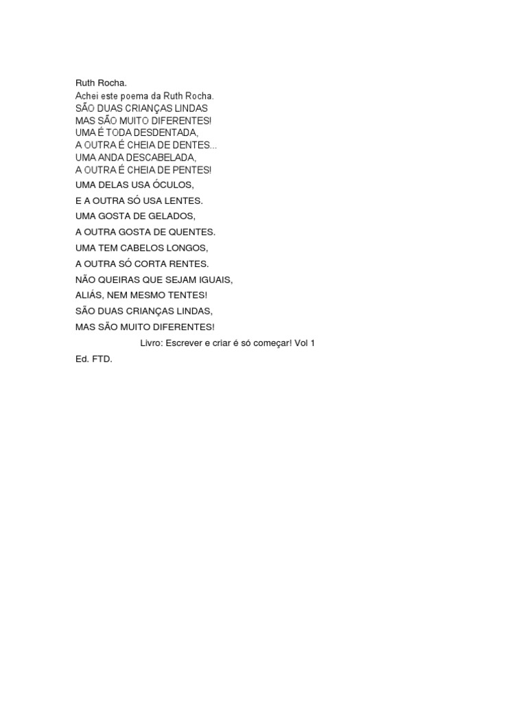 Poema de Ruth Rocha | PDF