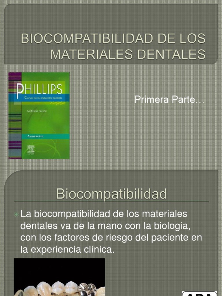 Biocompatibilidad de Los Materiales Dentales1 | Alergia | Odontología