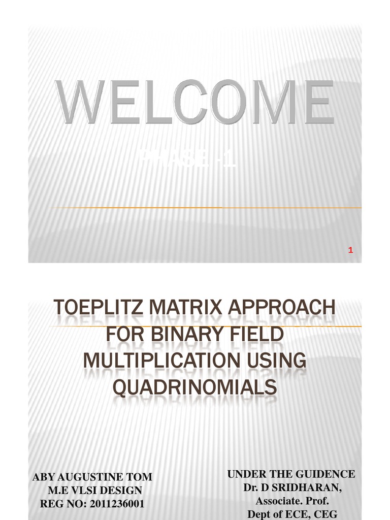 Toeplitz Matrix for Binary Multiplication | PDF | Field (Mathematics) | Ring Theory