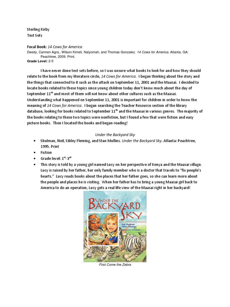 Focal Book: 14 Cows For America | PDF